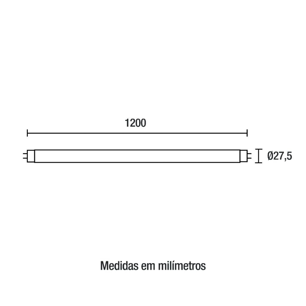 KIT 25 Lâmpadas Tubulares LED T8 18W 1850lm 6500K - Blumenau