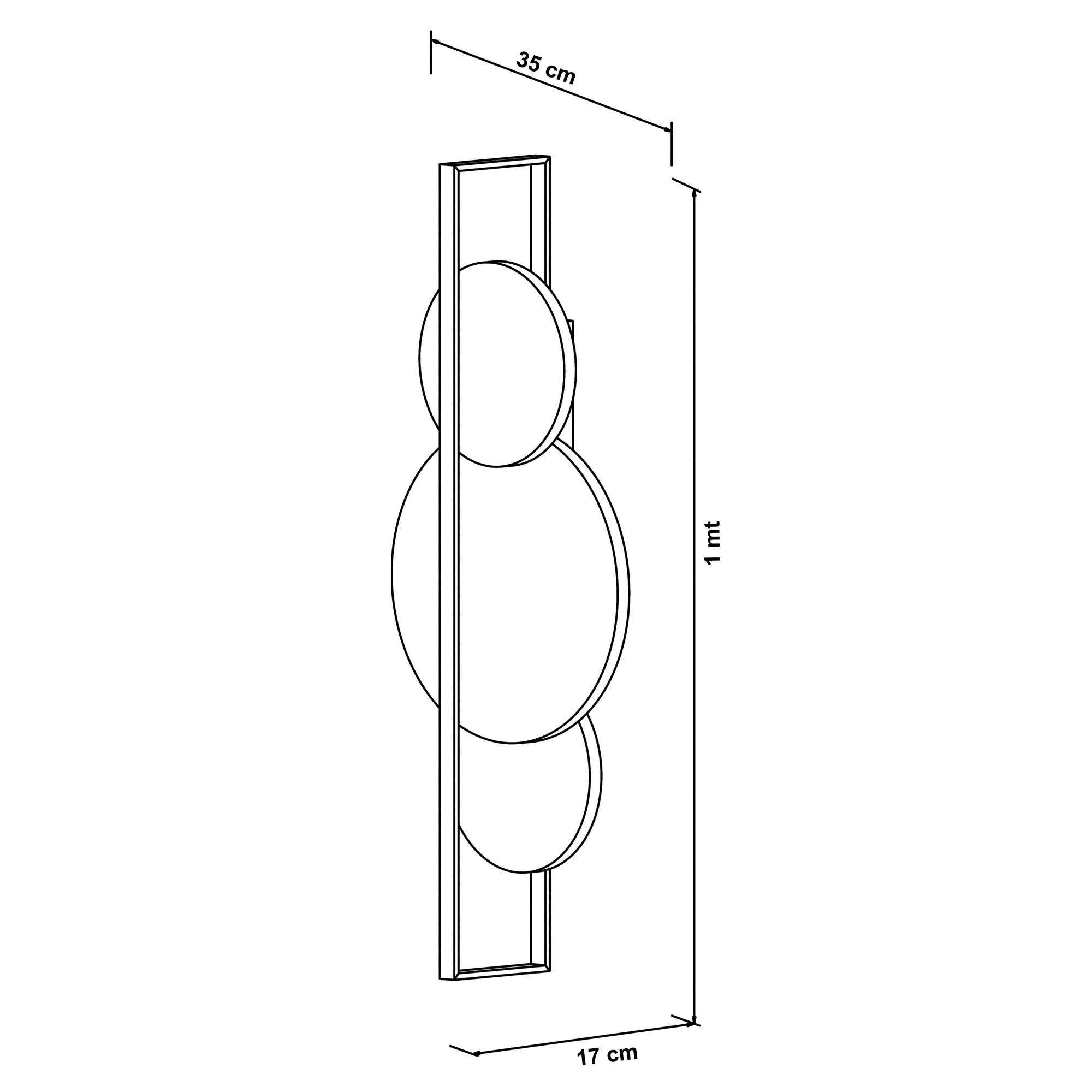 Metaldomado Arandela Bolle Rock Tripla 100cm LED 3000K - Lampdecor